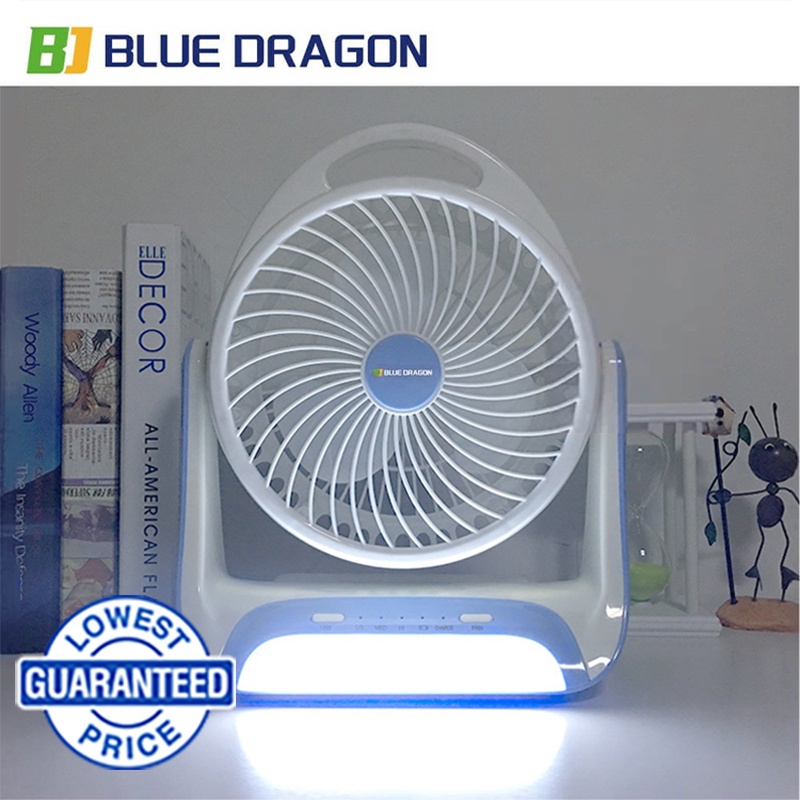 3in1 Portable Electric Fan 6'' AC/DC Rechargeable Fan with Led Light ...