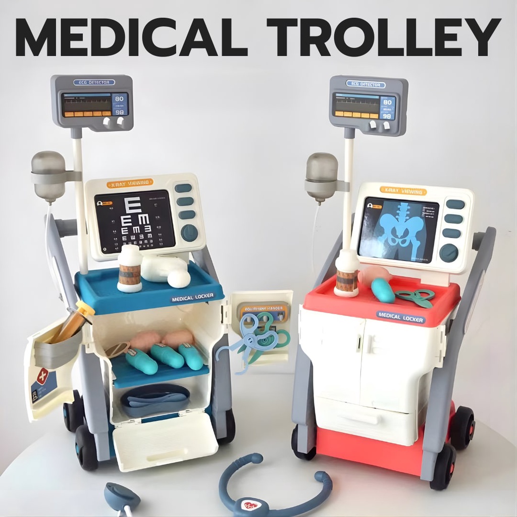 BYJ Medical Realistic Cart with XRAY Doctor Trolley for Kids Pretend ...
