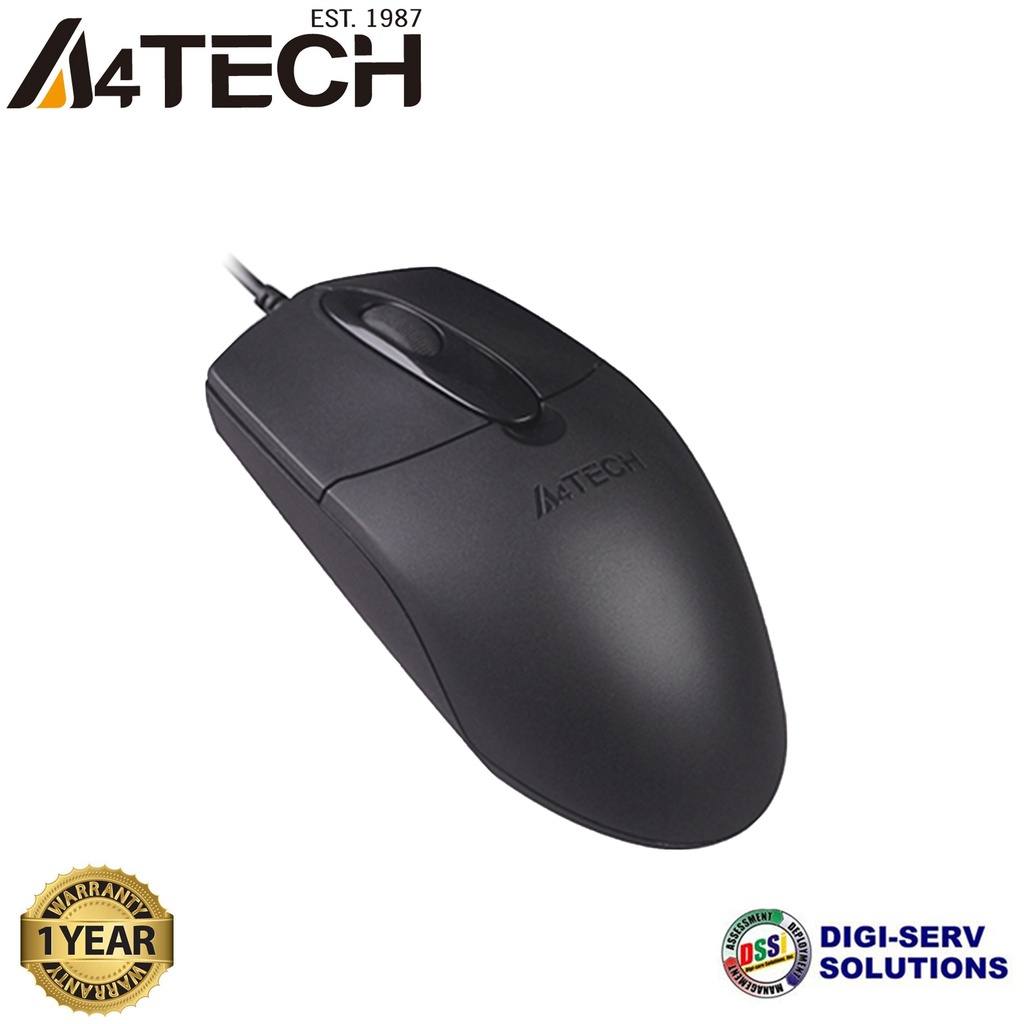 A4Tech OP-720 Wired Mouse (Black), 1200 DPI, Symmetric, Optical, with ...