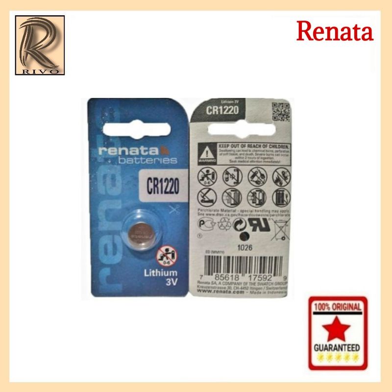CR1220 Renata Swiss Made 3V Lithium Watch Battery (Expiration 10-2026) as known 1220 | Shopee ...