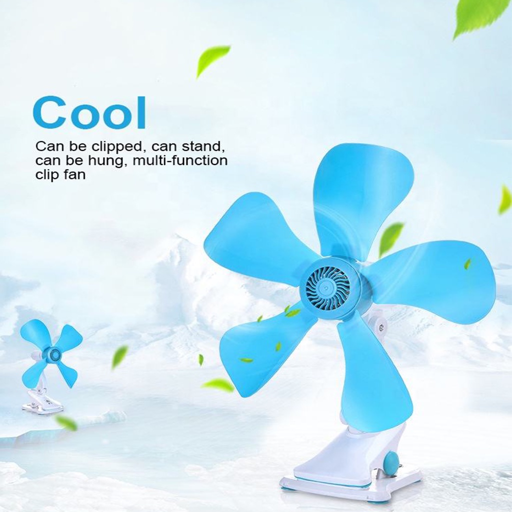 5 Blades Clip Fan Portable Clip ELectric Fan Soft Blades Clip Fans ...