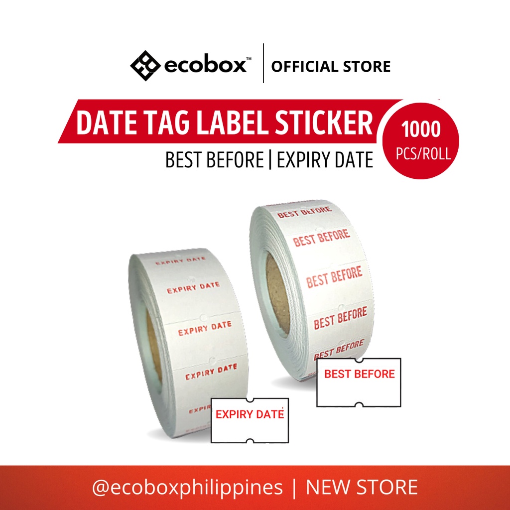 Ecobox [New Store] Date Tag Sticker, Label Sticker, Best Before, Expiry ...