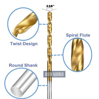 13 Pcs Titanium Twist Drill Bit Set HSS 1.5mm - 6.5mm Metric Round Shank Quick Change | Shopee ...