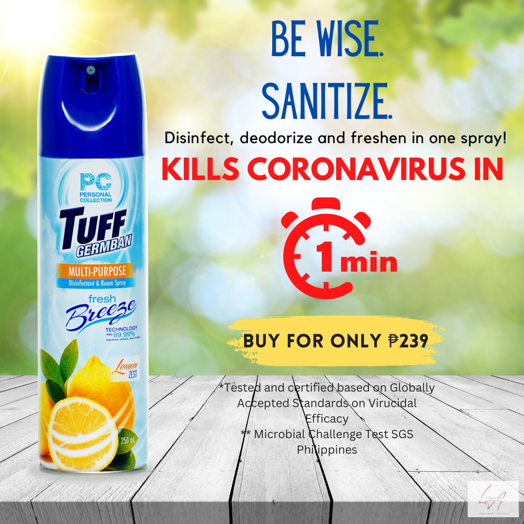 TUFF GERMBAN MULTIPURPOSE DISINFECTANT AND ROOM SPRAY | Shopee Philippines