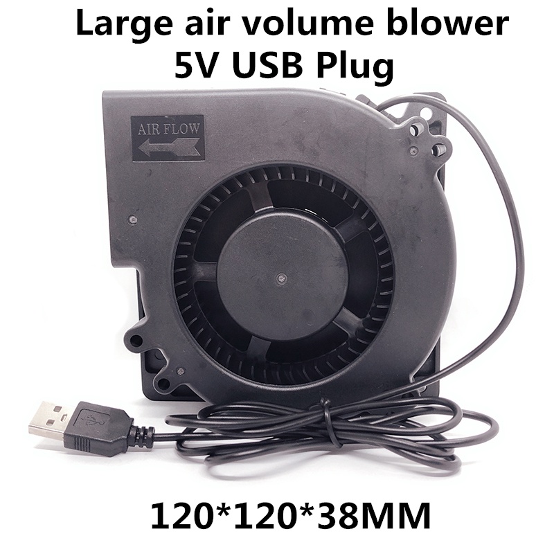 New 12cm 5V USB Blower 120*32mm 12032 Double Ball Bearing High Air ...