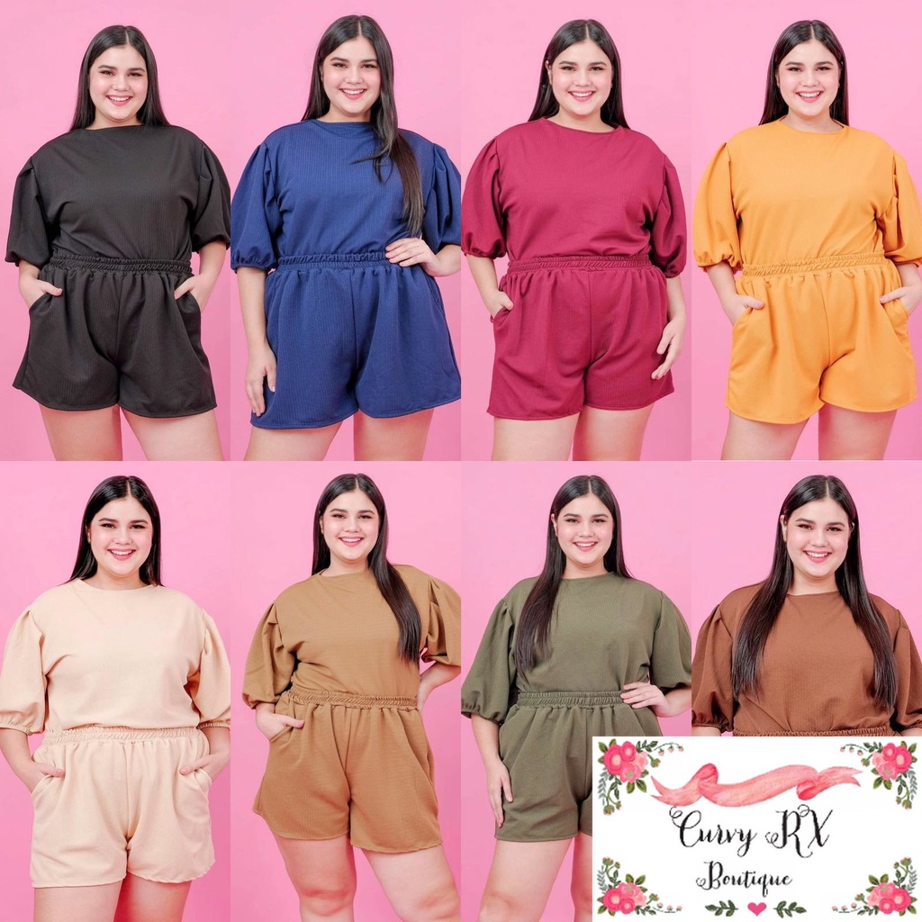 Plus Size Sofia Top and Shorts Terno ( Korean Waffle Fabric ) | Shopee Philippines