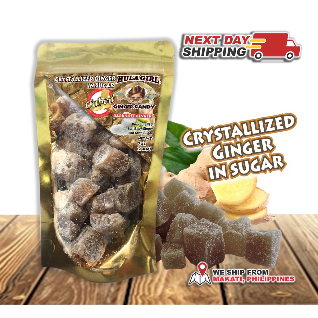 Hula Girl Crystallized Ginger Dark Soft Cubes Candy ( 100g / 200g ...