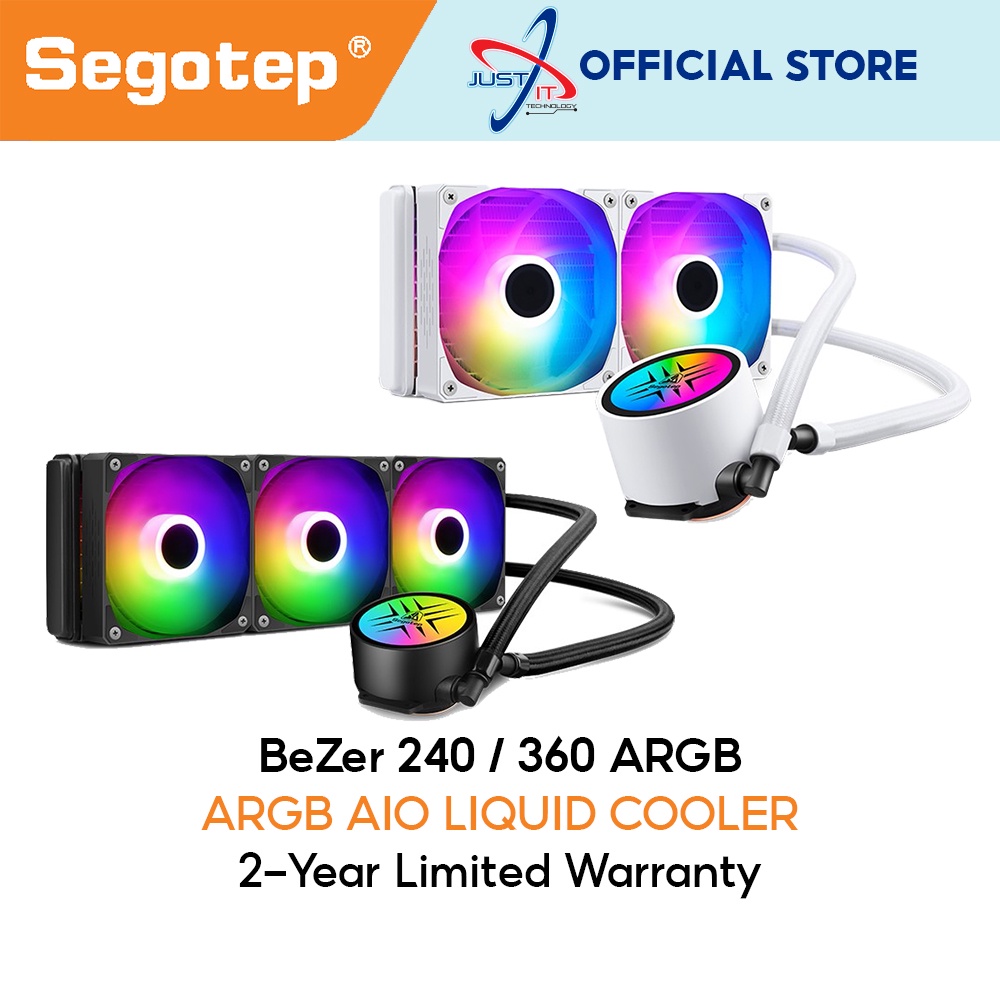 SEGOTEP BEZER 240 / 360 ARGB AIO LIQUID COOLER (BLACK / WHITE) | Shopee ...