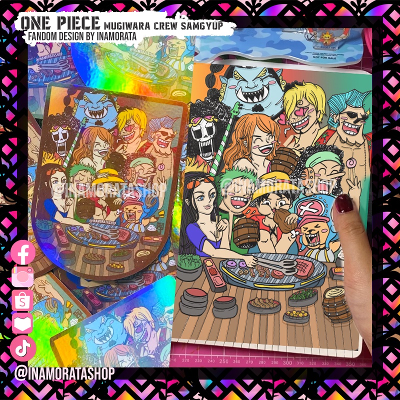 One Piece Mugiwara pirate crew samgyup Fandom vinyl waterproof sticker ...