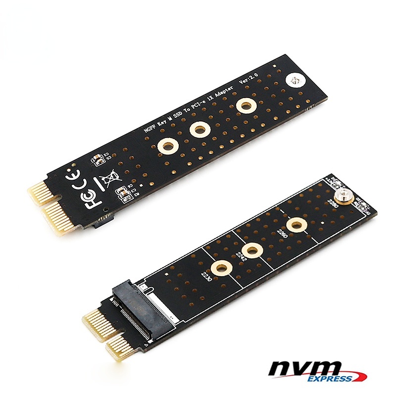 NGFF(M.2) Nvme M Key SSD to PCI-E 1X Adapter Vertical Installation for ...