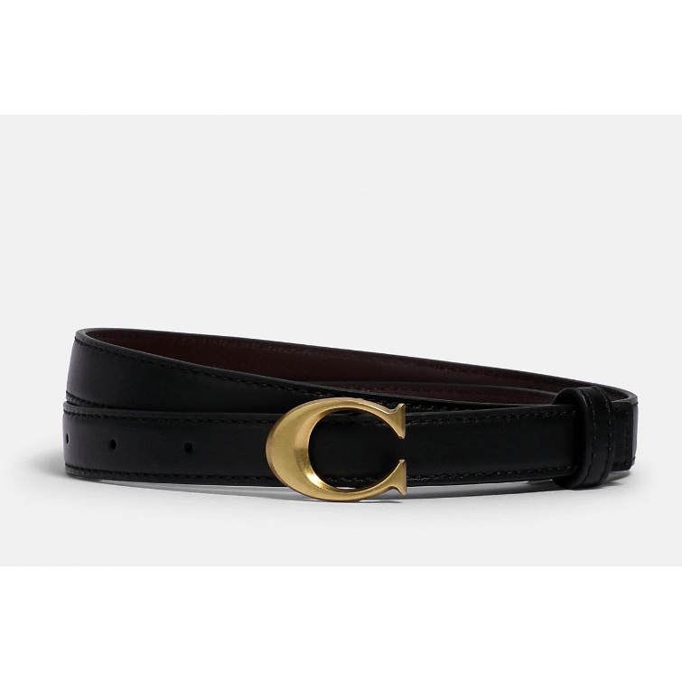 AUTHENTIC/ORIGINAL COACH Signature Buckle Belt, 18 Mm in BLACK/OXBLOOD ...
