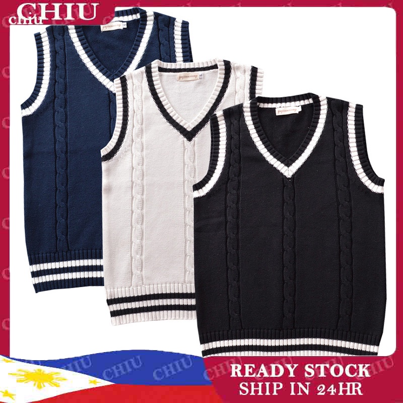 Knitted V-neck Vest Korean Fashion unisex sweaters vest casual for mens ...