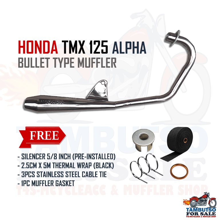 Honda TMX 155 Bullet Pipe Type Muffler For TMX 155 Exhaust Pipe ...