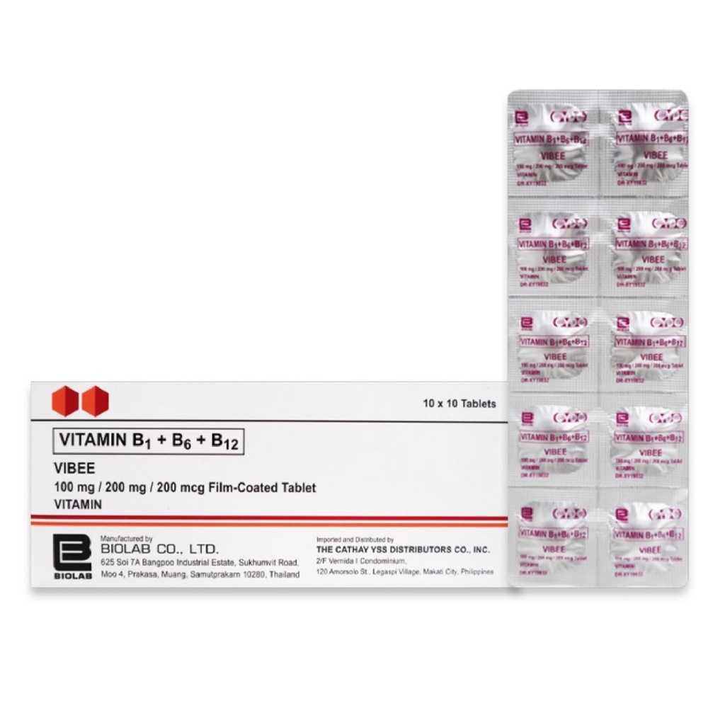 VIBEE Vitamin B1 + B6 + B12 1 Film Coated Tablet (sold per piece ...