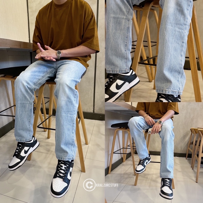 Denim Pants Plain Slim Straight Fit | Shopee Philippines