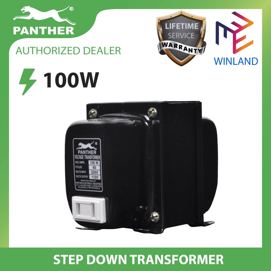 PANTHER by Winland PT-0284 Step-down Transformer 100 Watts, Input 220VAC, Output 100VAC Single ...