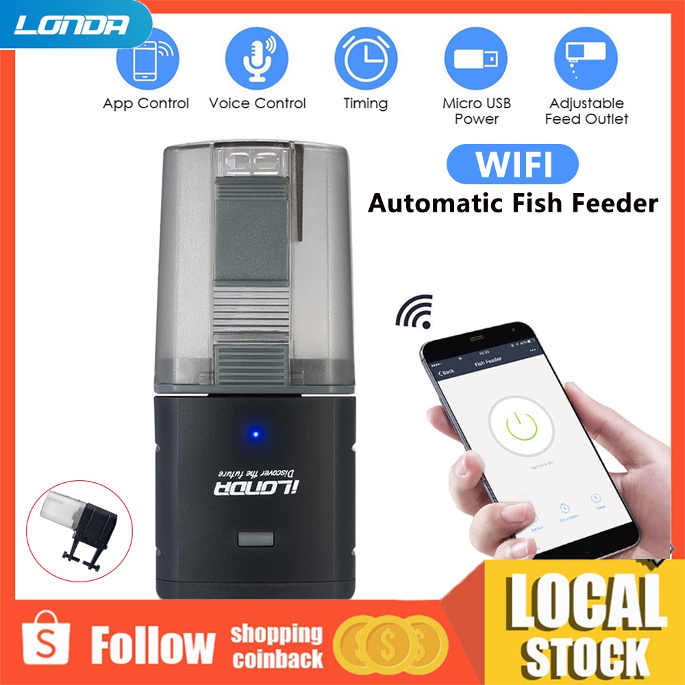 ILONDA WIFI Automatic Fish Feeder Aquarium Tank Feeding Timer Fish Food ... ILONDA WIFI Automatic Fish Feeder Aquarium Tank Feeding Timer Fish Food ...
