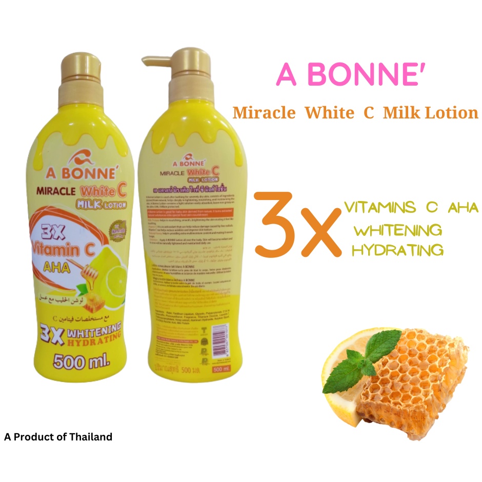 A Bonne Miracle White Milk Lotion 3x Whitening and Hydrating Honey and ...