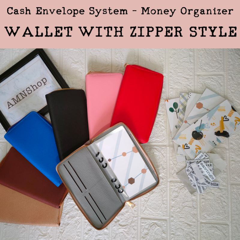 Cash Envelope System - Money Organizer Wallet with Zipper - Ipon ...