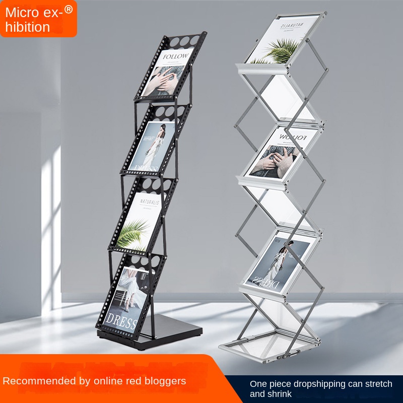 A4 Aluminum Foldable Magazine Brochure Stand Rack | Shopee Philippines
