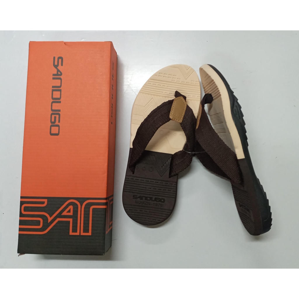 WITH BOX - Logic Shoes New Design Sandugo Casual 2 Tone Flip Flop ...