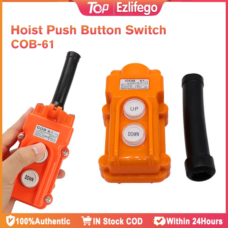 Hoist Push Button Switch 2A/5A 250V/500V 2 Ways Hoist Crane Push Button ...