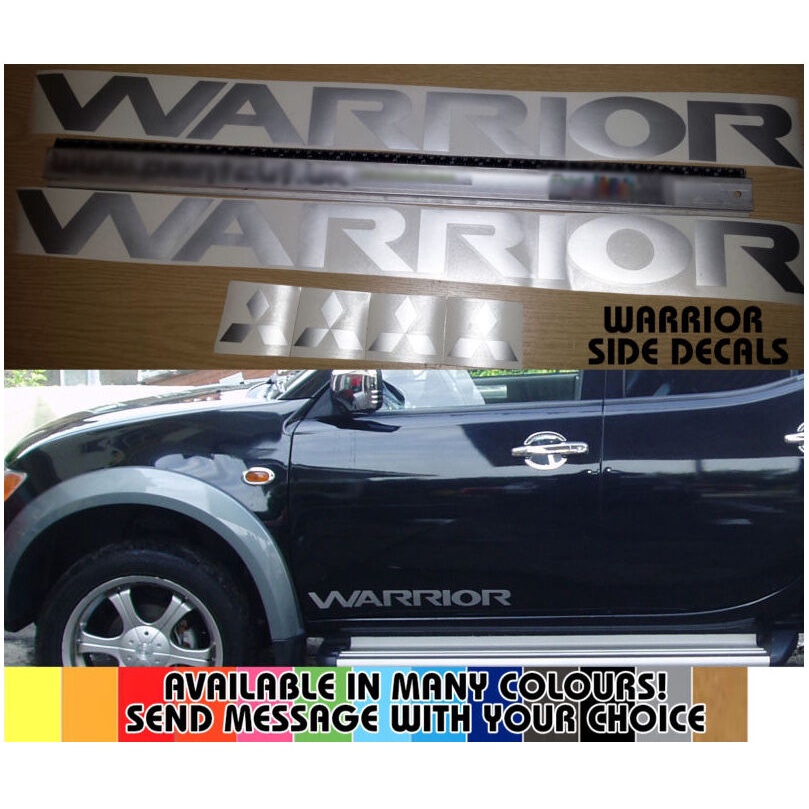 x2 Mitsubishi L200 Warrior Side Door decals stickers, Barbarian, Trojan ...