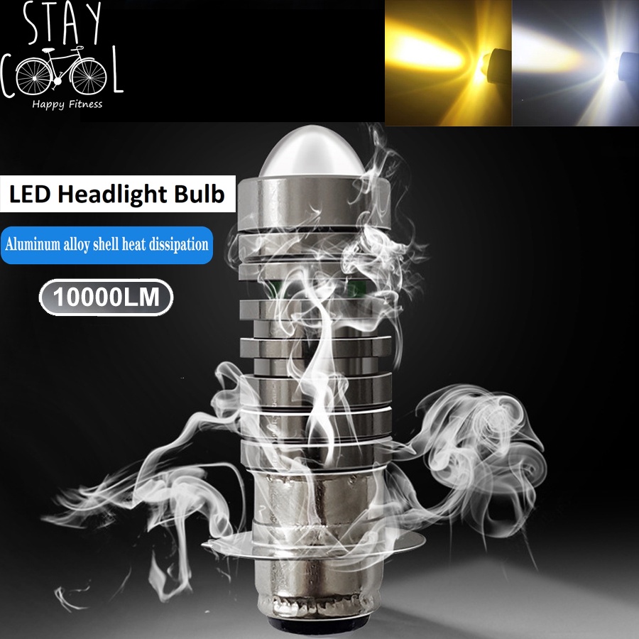 Universal Dual Color Motorcycle Headlight Bulbs P15D LED Hight-yellow ...
