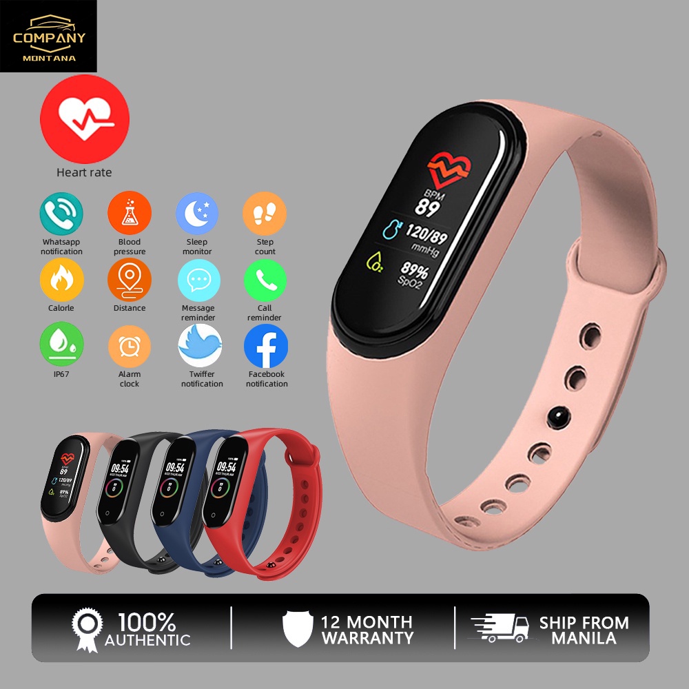 [Ready Stock] M4 Smart Bracelet Sport Fitness Tracker Pedometer Heart ...