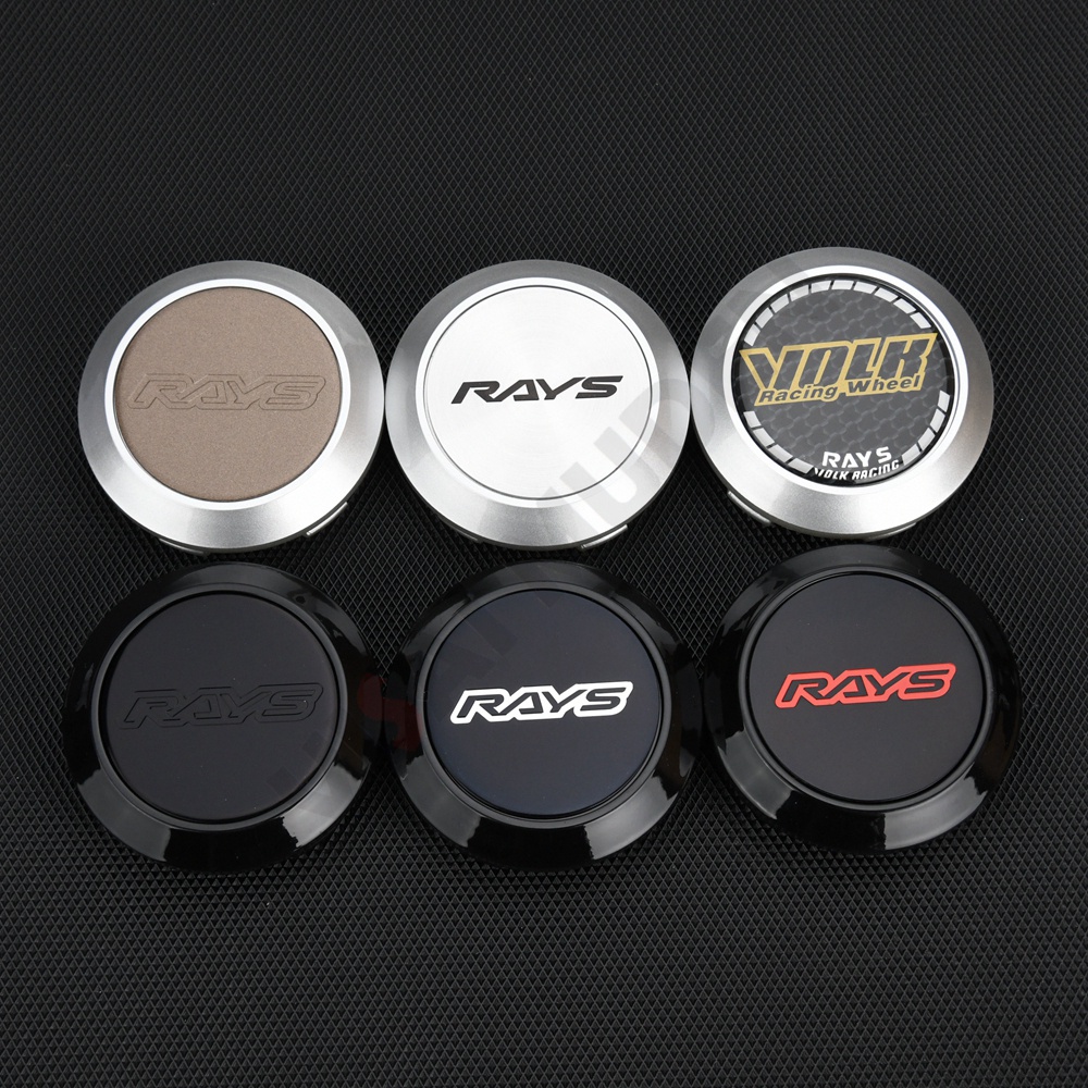 4PCS RAYS Rim Cap 64MM Clip Diameter VOLK Racing Logo Sticker Wheel ...