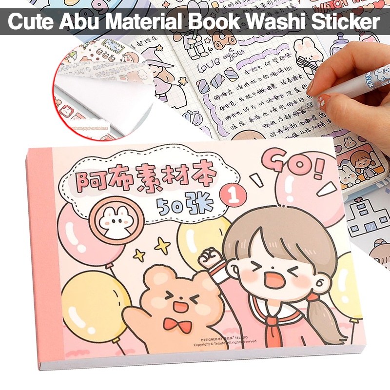 50 Sheets Sticker Cute Handbook Stickers For Notebook Set Combination ...