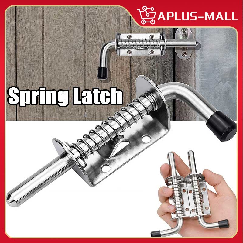 304 Stainless Steel Spring Latch Lock Barrel Bolt Spring Lock For Gate ...