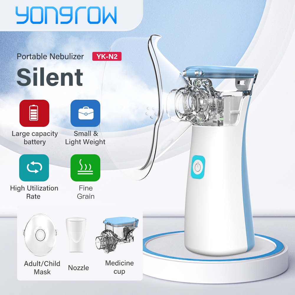 Yongrow Portable Nebulizer Handheld Mesh Nebulizers Cool Mist Steam Inhaler for Adults & Kids ...