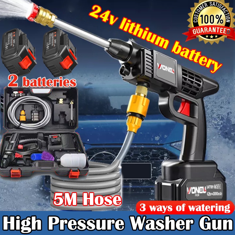 High Pressure Washer 24v 20000mah with 2 batteries, 3 types of water ...