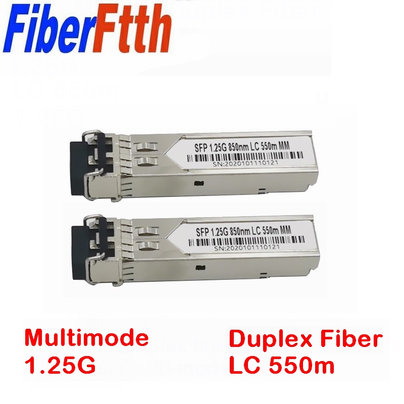 1 Pair 1.25GB SFP Optical Transceiver 550m 850nm SFP Transceiver Module Gigabit Multimode Duplex ...