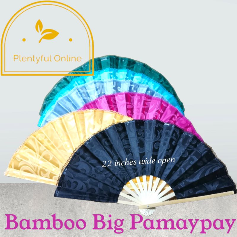 1pc Big Bamboo Satin Abaniko o Pamaypay Handmade | Shopee Philippines