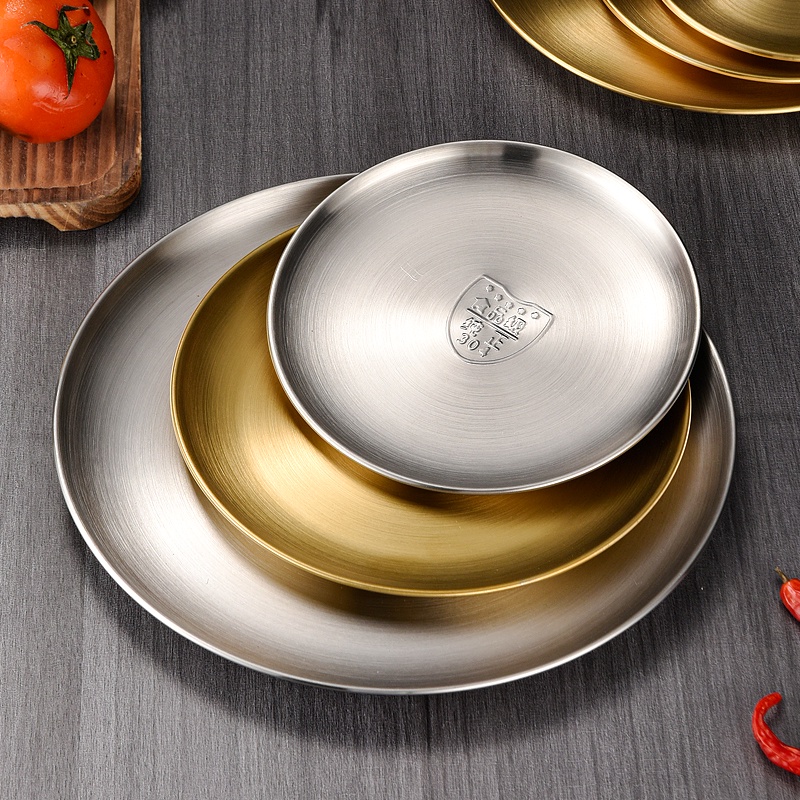 Korean stainless steel silver plate barbecue plate flat barbecue plate ...
