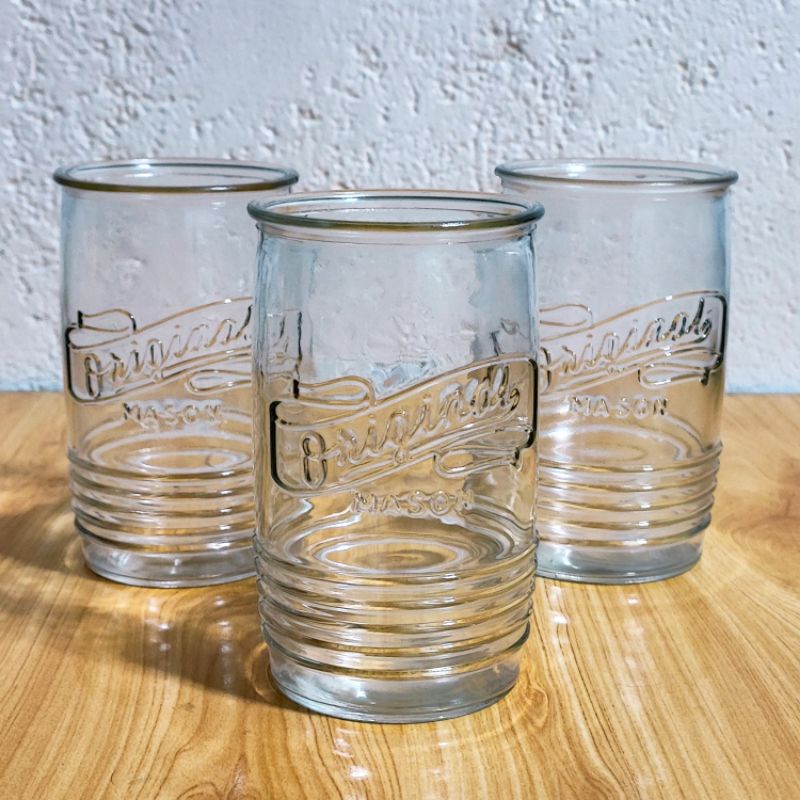 590ml Thick Glass Original Mason Drinking Glass Jar | Shopee Philippines
