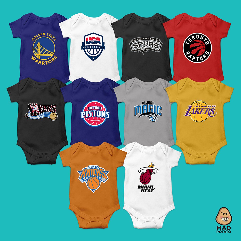MAD POTATO NBA Teams LAKERS MIAMI HEAT MIAMI HEAT Basketball Onesies ...