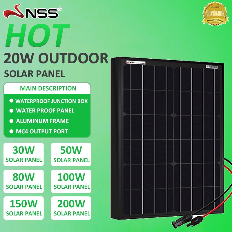NSS Actual data Waterproof solar panel 20Watts 30Watts 50Watts 80Watts ...