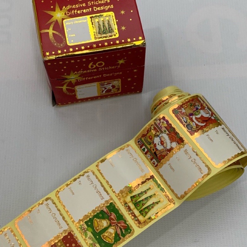 Christmas gift tag stickers red gold ampao angpao | Shopee Philippines