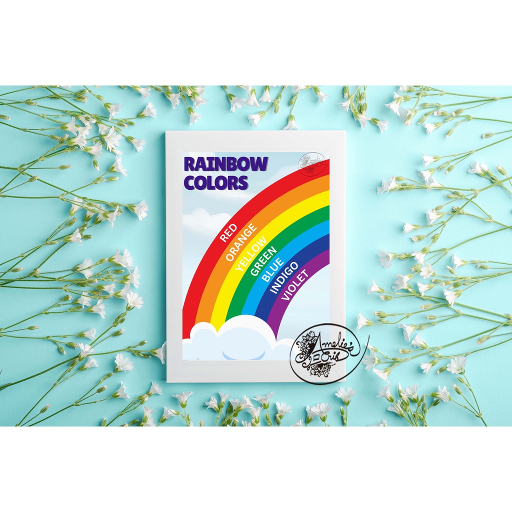 Rainbow Colors Educational Chart (Laminated, A4-size) | Shopee Philippines