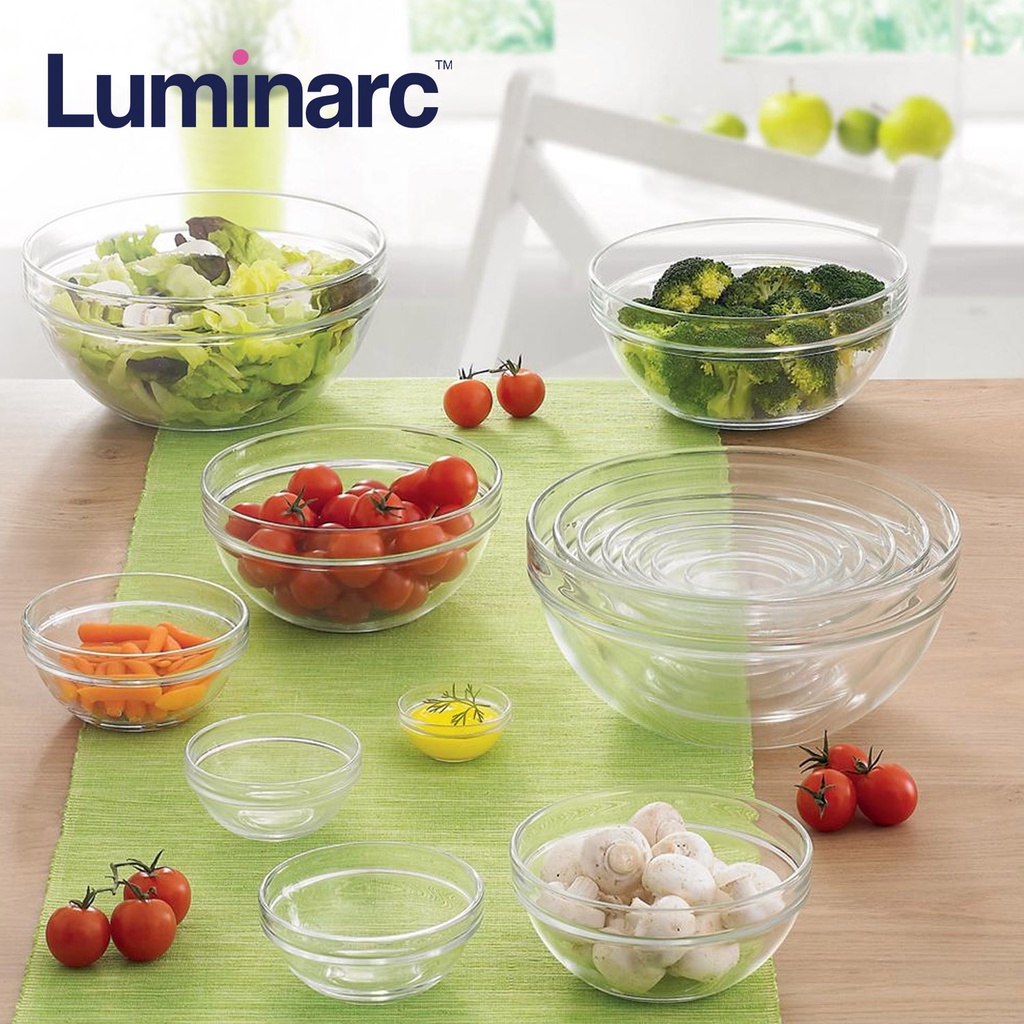 Luminarc 12cm Empilable Stackable Bowl Set 6pcs Sauce Dish Glass Bowl ...