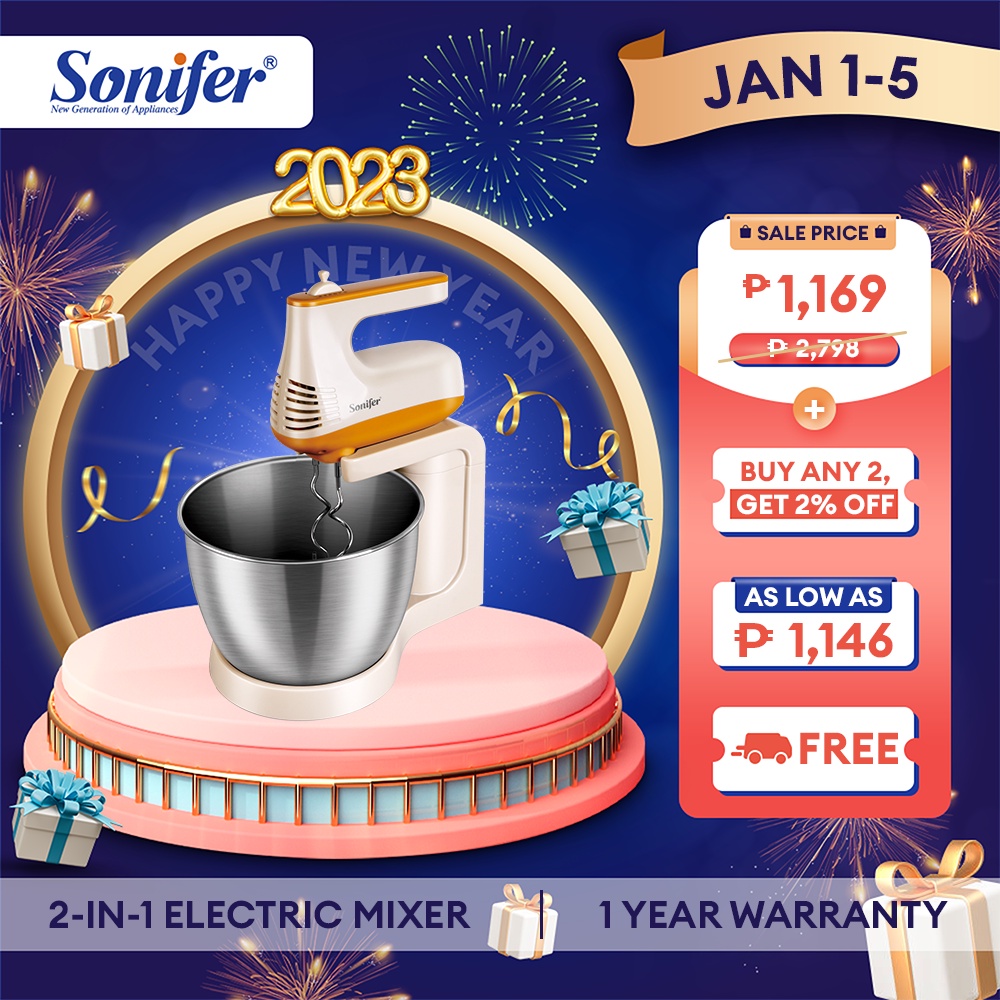 Sonifer Stand Mixer 3.5L Stainless Bowl With 5 Speeds SF-7029 | Shopee ...