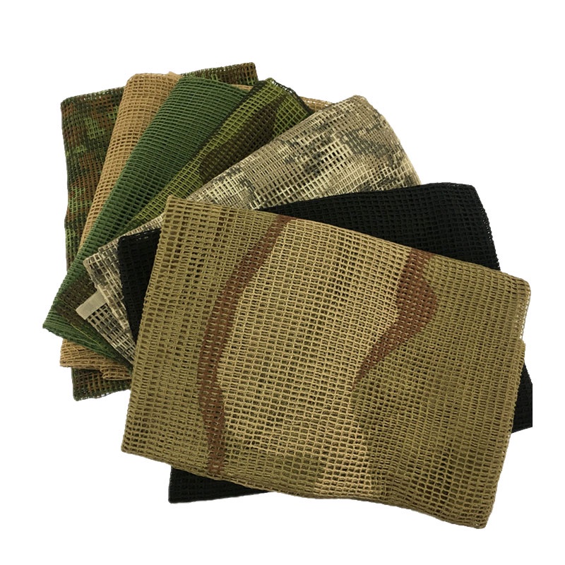 Tactical Camouflage Mesh Scarf Hunting Camo Turban Oversized Cotton ...