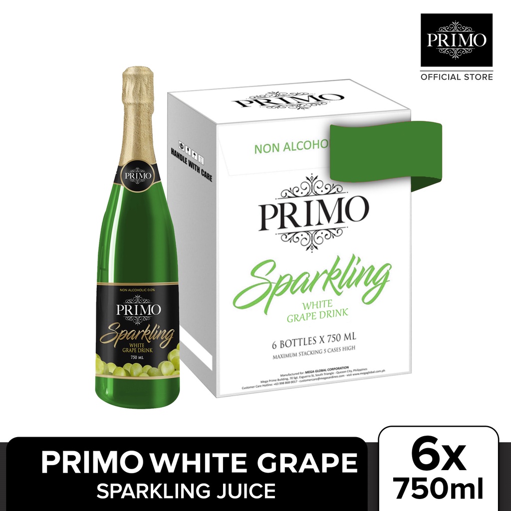 Primo White Grape Sparkling Juice 750ml By 6's | Shopee Philippines