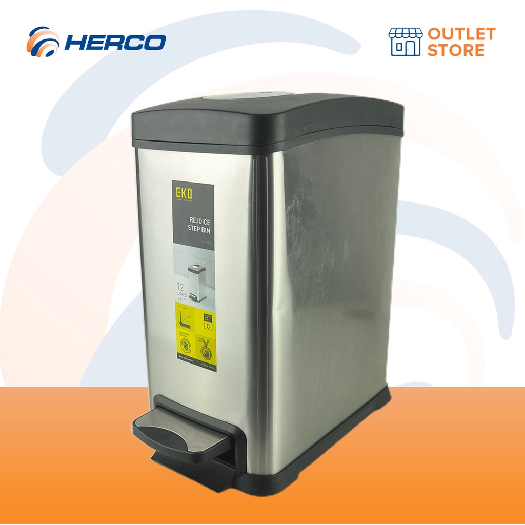 EKO 12L Rejoice Step Bin-Brushed S/S Ek9228Mt-12L (Dented) | Shopee ...