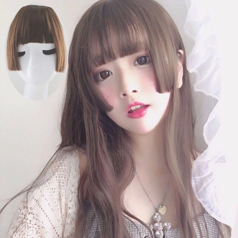 Three blade flat bangs wig cos Ji hairstyle face trimming Lolita daily ...