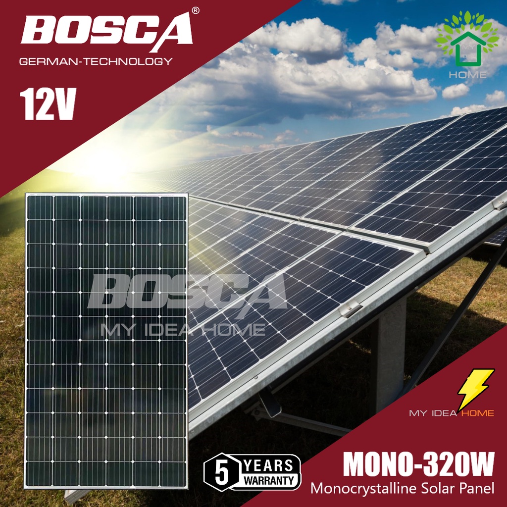 BOSCA 5 Year Warranty 320W Solar Panel Mono 320 Watt 12 Volt Pv Solar ...