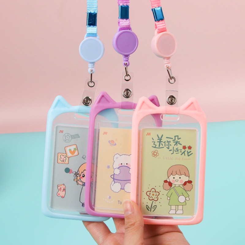 Cat Card Holder Bank Identity Bus ID Card Holder Case with Retractable ...